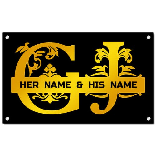 Buy Personalized Vintage Design Sign For Letters GJ Couple Premium ...