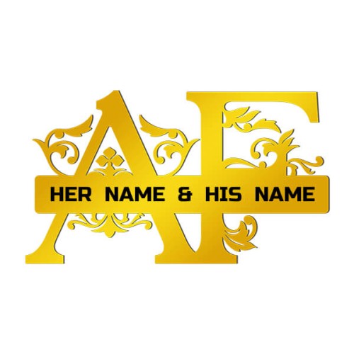 Buy Personalized Vintage Design Sign For Letters AF Couple Monogram ...