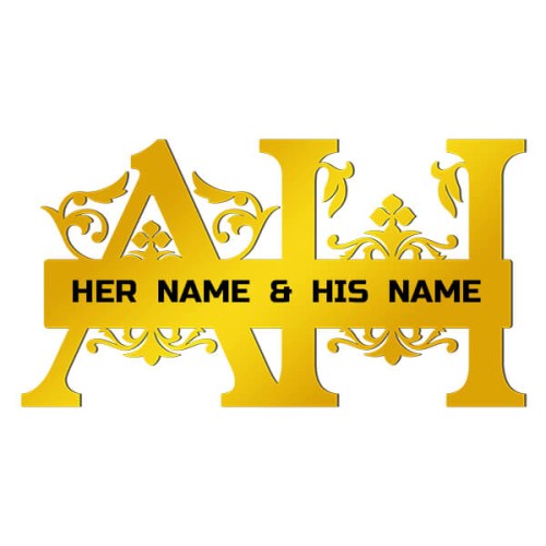Buy Personalized Vintage Design Sign For Letters AH Couple Monogram ...