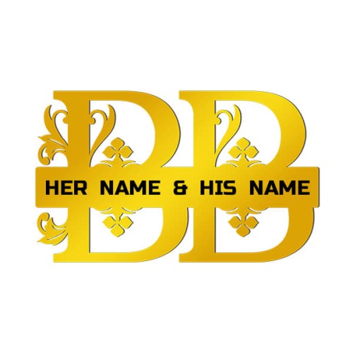 Buy Personalized Vintage Design Sign For Letters BB Couple Monogram ...