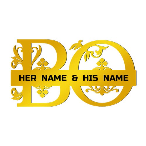 Buy Personalized Vintage Design Sign For Letters BO Couple Monogram ...