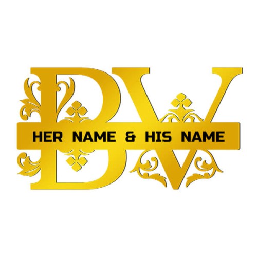 Buy Personalized Vintage Design Sign For Letters BV Couple Monogram ...