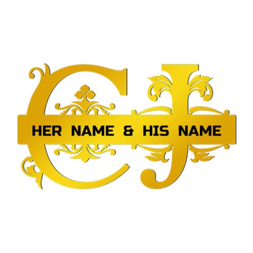 Buy Personalized Vintage Design Sign For Letters CJ Couple Monogram ...
