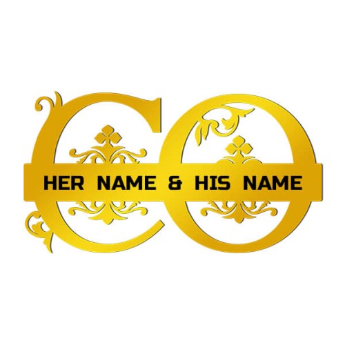 Buy Personalized Vintage Design Sign For Letters CO Couple Monogram ...