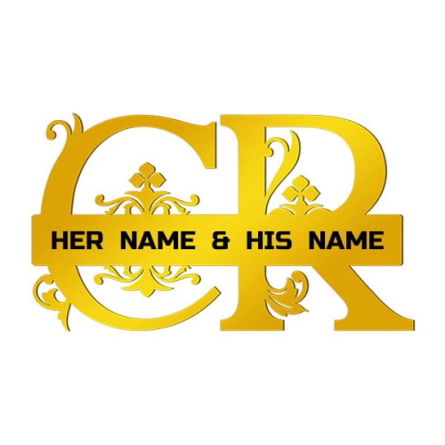 Buy Personalized Vintage Design Sign For Letters CR Couple Monogram ...