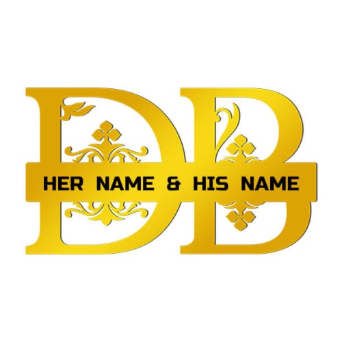 Buy Personalized Vintage Design Sign For Letters DB Couple Monogram ...