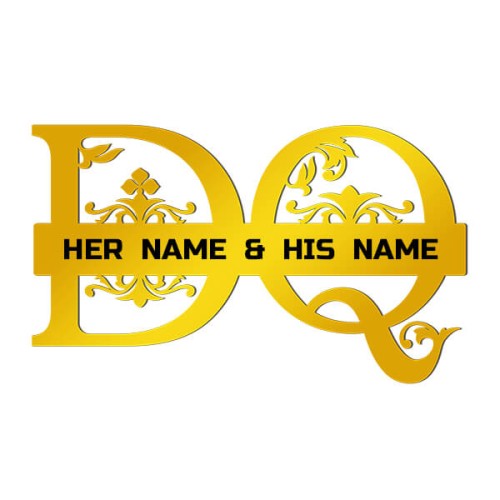 Buy Personalized Vintage Design Sign For Letters DQ Couple Monogram ...