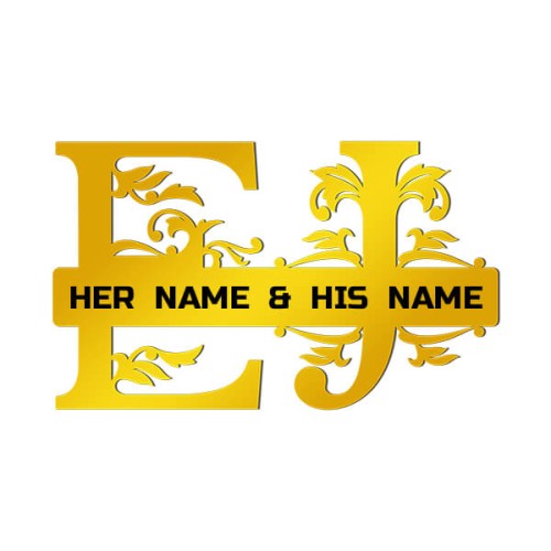 Buy Personalized Vintage Design Sign For Letters EJ Couple Monogram ...