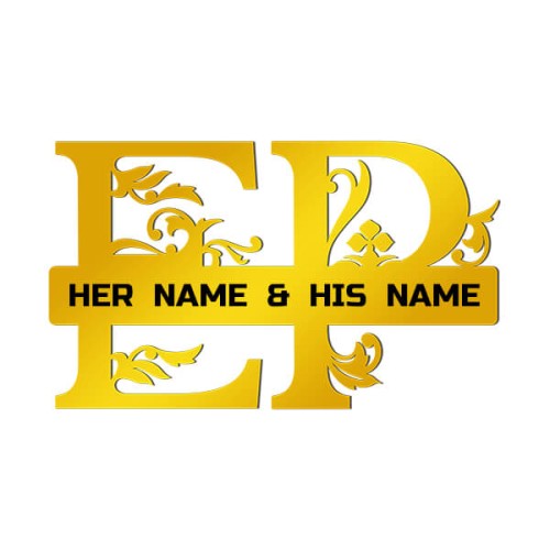 Buy Personalized Vintage Design Sign For Letters EP Couple Monogram ...