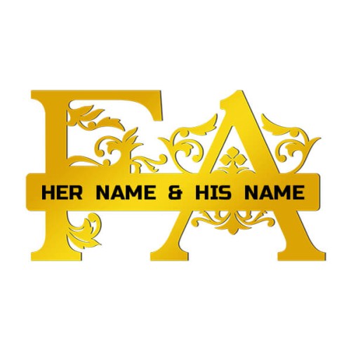 Buy Personalized Vintage Design Sign For Letters FA Couple Monogram ...