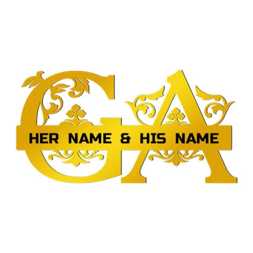 Buy Personalized Vintage Design Sign For Letters GA Couple Monogram ...