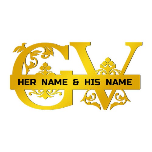 Buy Personalized Vintage Design Sign For Letters GV Couple Monogram ...