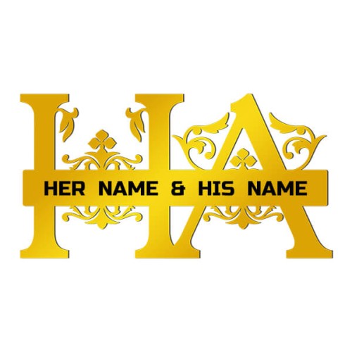 Buy Personalized Vintage Design Sign For Letters HA Couple Monogram ...