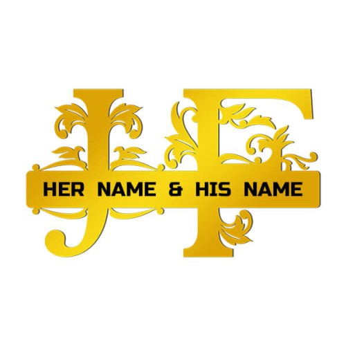 Buy Personalized Vintage Design Sign For Letters JF Couple Monogram ...