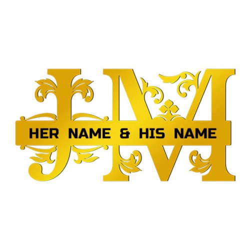 Buy Personalized Vintage Design Sign For Letters JM Couple Monogram ...