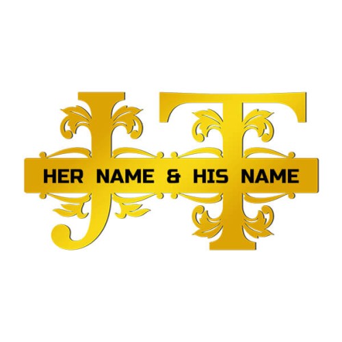 Buy Personalized Vintage Design Sign For Letters JT Couple Monogram ...