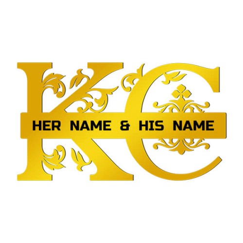 Buy Personalized Vintage Design Sign For Letters KC Couple Monogram ...