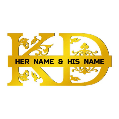 Buy Personalized Vintage Design Sign For Letters KD Couple Monogram ...