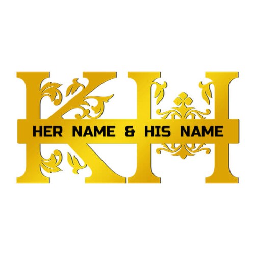 Buy Personalized Vintage Design Sign For Letters KH Couple Monogram ...