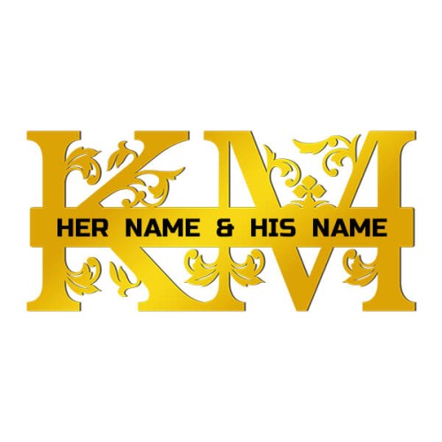 Buy Personalized Vintage Design Sign For Letters KM Couple Monogram ...