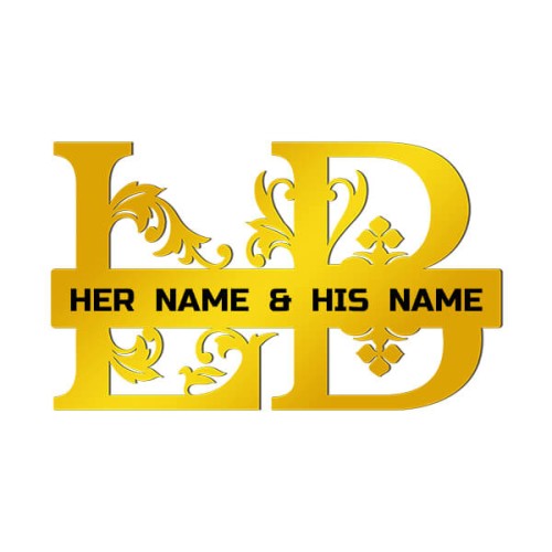 Buy Personalized Vintage Design Sign For Letters LB Couple Monogram ...