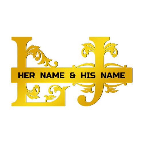 Buy Personalized Vintage Design Sign For Letters LJ Couple Monogram ...