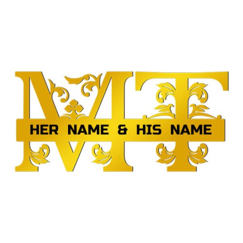 Buy Personalized Vintage Design Sign For Letters MT Couple Monogram ...