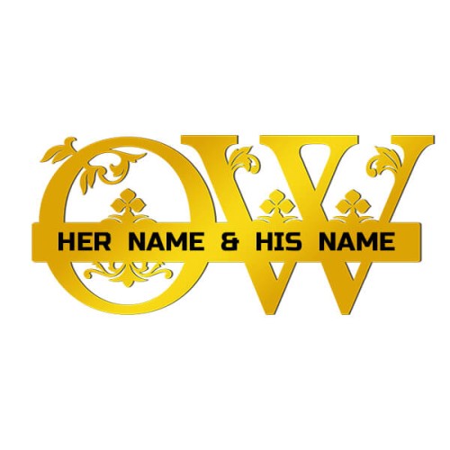 Buy Personalized Vintage Design Sign For Letters OW Couple Monogram ...