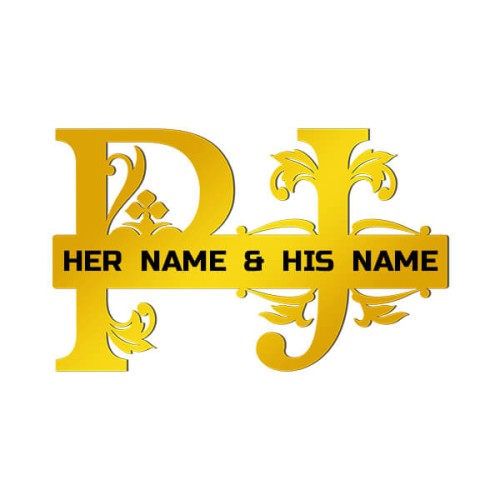 Buy Personalized Vintage Design Sign For Letters PJ Couple Monogram ...