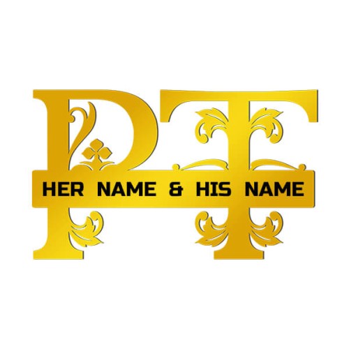 Buy Personalized Vintage Design Sign For Letters PT Couple Monogram ...