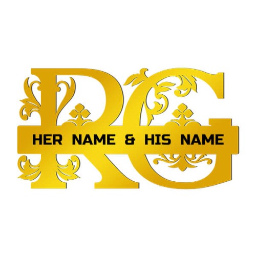 Buy Personalized Vintage Design Sign For Letters RG Couple Monogram ...