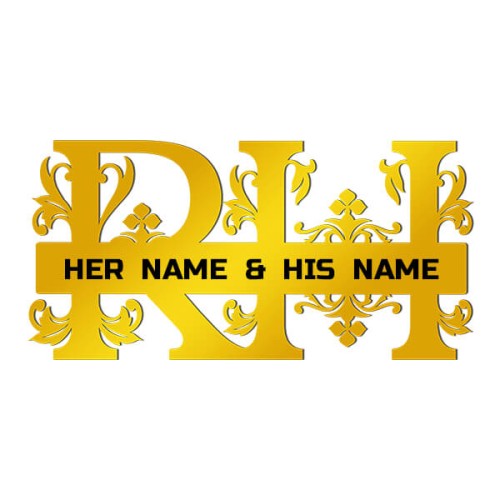 Buy Personalized Vintage Design Sign For Letters RH Couple Monogram ...