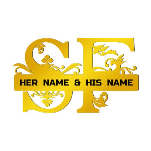 Buy Personalized Vintage Design Sign For Letters SF Couple Monogram ...