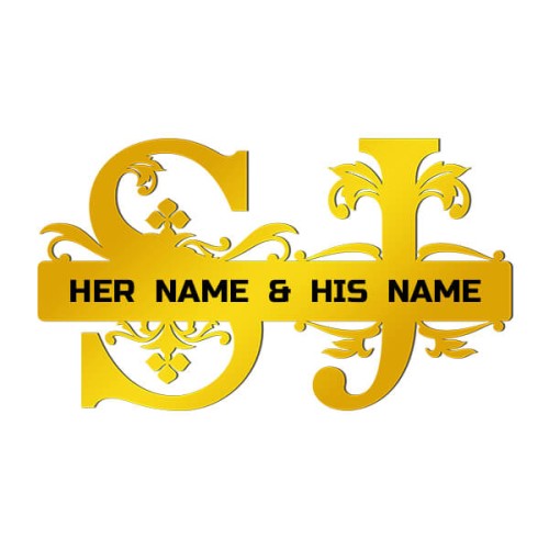 Buy Personalized Vintage Design Sign For Letters SJ Couple Monogram ...
