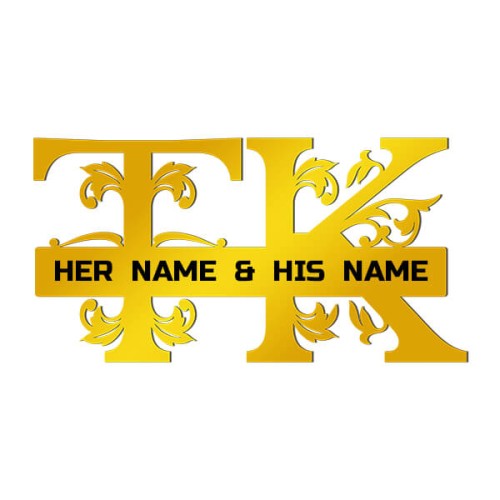 Buy Personalized Vintage Design Sign For Letters TK Couple Monogram ...