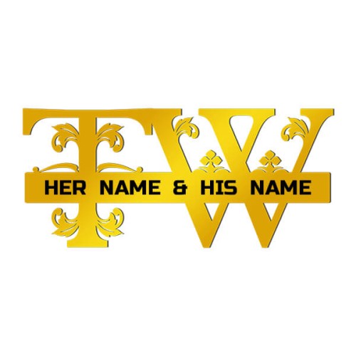 Buy Personalized Vintage Design Sign For Letters TW Couple Monogram ...