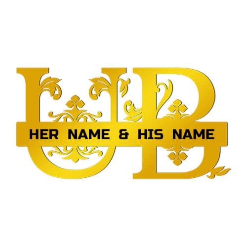 Buy Personalized Vintage Design Sign For Letters UB Couple Monogram ...