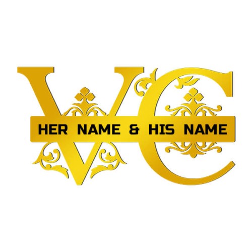 Buy Personalized Vintage Design Sign For Letters VC Couple Monogram ...