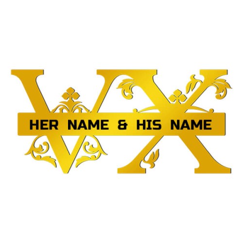 Buy Personalized Vintage Design Sign For Letters VX Couple Monogram ...