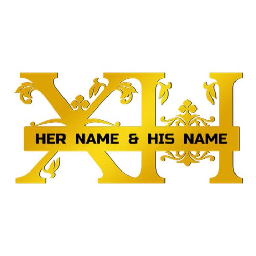 Buy Personalized Vintage Design Sign For Letters XH Couple Monogram ...