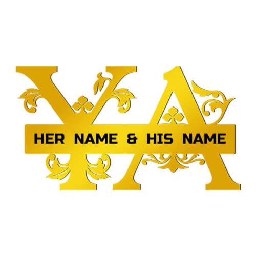 Buy Personalized Vintage Design Sign For Letters YA Couple Monogram ...