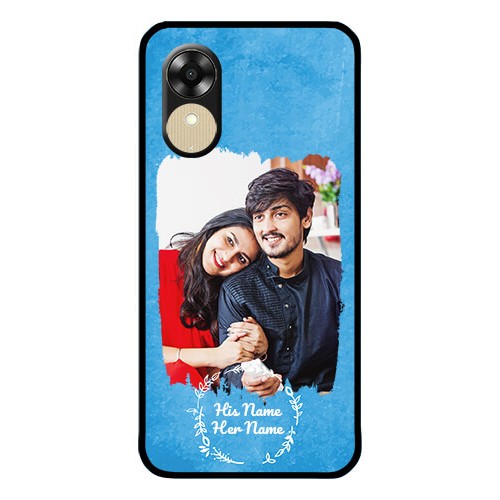 Buy Oppo A1k Custom Glass Mobile Case - Blue Color Vintage Design