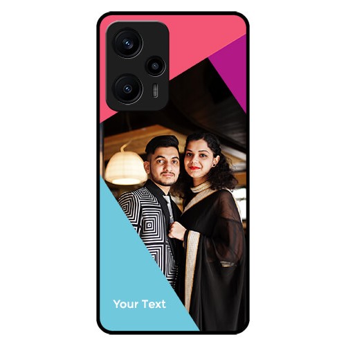 Buy Poco F5 Custom Glass Mobile Case - Stacked Triple colour Design