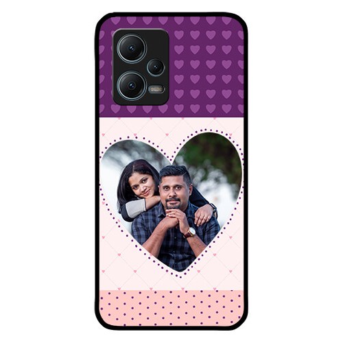 Buy Poco X5 5G Custom Glass Phone Case - Violet Love Dots Design