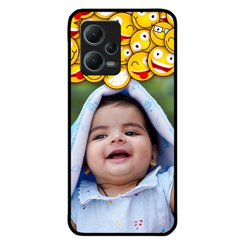 Buy Poco X5 5G Custom Glass Mobile Case - with Smiley Emoji Design