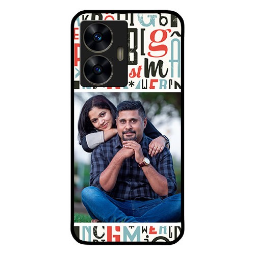 Buy Realme C55 Personalized Glass Phone Case - Alphabet Design