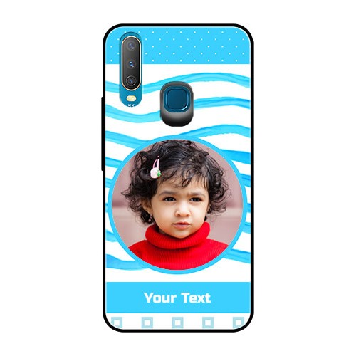 Buy Vivo Y12 Custom Glass Phone Case - Simple Blue Case Design