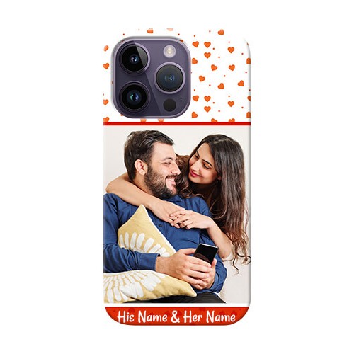 Buy iPhone 14 Pro Phone Back Covers: Orange Love Symbol Design
