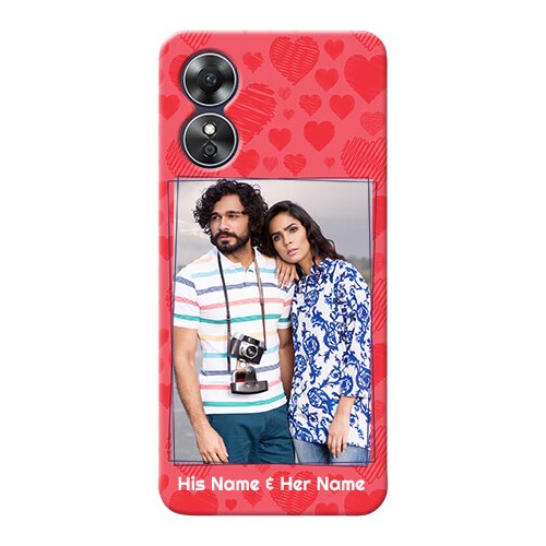 Buy Oppo A17 Mobile Back Covers: with Red Heart Symbols Design