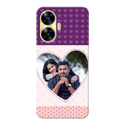 Buy Realme C55 Mobile Back Covers: Violet Love Dots Design